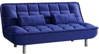 Vente-Unique Canap&eacute; Convertible clic-clac MISHAN en Tissu - Bleu - 3 Places
