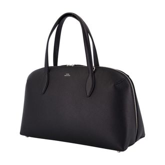 Toteme Womens Lounge Zip Shopper Tote Black Calfskin