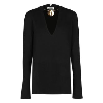Jil Sander Wollpullover - - Knitwear - Damen - Schwarzk - S