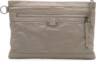 Balenciaga pochette Motocross Classic Clip M en peau dagneau (2010) - Gris