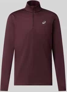 Asics Funktionsshirt mit Logo und Rei&szlig;verschluss