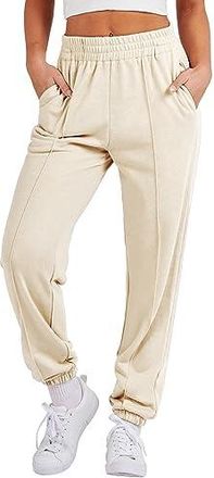Generic Pantalon Jogging Femme Large Pantalon de Sport Taille &Eacute;lastique Pantalons Surv&ecirc;tement D&eacute;contract&eacute; Taille Haute Bas de Training Ample Couleur Unie Pant