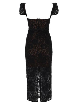 Self Portrait Lace Midi Dress - Black