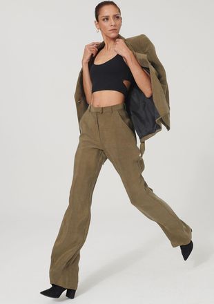 Lovjoi Damen vegan Hose Jeanni Gr&uuml;n