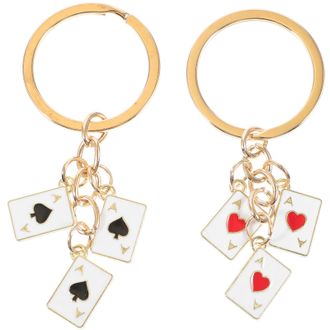 Valiclud Spielkarten-Schl&uuml;sselanh&auml;nger 2 St&uuml;ck - Pokerkarten Schl&uuml;sselanh&auml;nger F&uuml;r Tasche, Geldb&ouml;rse, Auto Oder Handy - Kreatives Geschenk F&uuml;r Freunde Und Fami