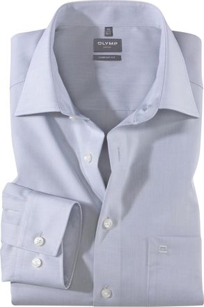 Olymp Herren Oberhemd Langarm Luxor,Chambray,Comfort fit,New Kent,Silbergrau 63,42