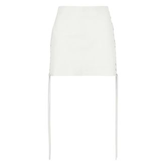 Salvatore Santoro Leder-Minirock - - Skirts - Damen - Wei&szlig; - M