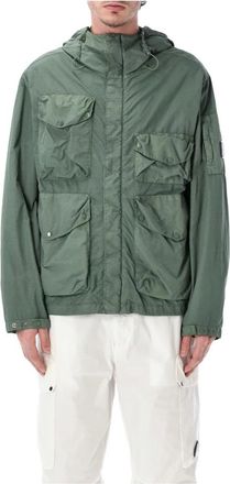 C.P. Company C.p. Company, Homme, Vestes, Vert, Taille: M Flatt Nylon Goggle Jacket
