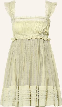 AllSaints Allsaints Kleid Angela Im Materialmix Mit R&uuml;schen gruen