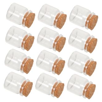 Cabilock 12st&uuml;cke Teiliges Glas Mini-fl&auml;schchen Mit Korkverschluss Transparente Kleine Flaschen F&uuml;r Diy Basteln Aufbewahrung Von Schmuck Gew&uuml;rzen M&uuml;nzen Und Wu