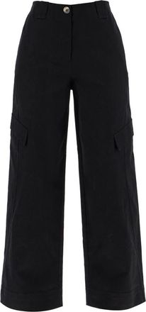 Ganni Femme, Pantalons, Noir, Taille: 38 FR Wide Pantalons