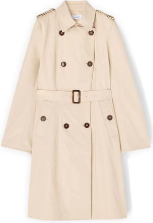 Motivi Femme, Manteaux, Beige, Taille: 40 FR Trench-coat ceintur&eacute; en m&eacute;lange de coton &agrave; double boutonnage