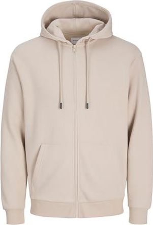 Jack & Jones Jack & Jones Sweat &agrave; Capuche zipp&eacute; Basique pour Homme, Beige Clair, XXL