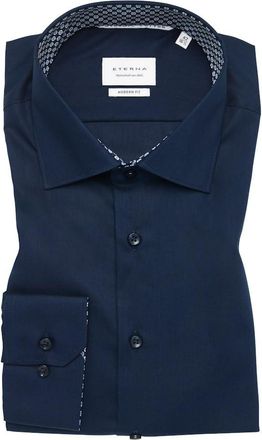 Eterna Modern Fit Dynamic Cotton Hemd Langarm New Kent Kragen dunkelblau