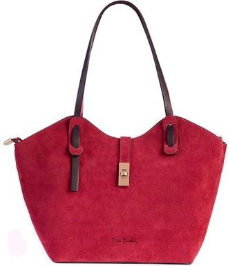 Pierre Cardin Sac pour femme, Su&egrave;de, Cuir V&eacute;ritable, Fabriqu&eacute; en Italie daim, grand format, cabas, sac bandouli&egrave;re, multifonctionnel, &eacute;l&eacute;gant,Shopper