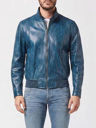 Billionaire Boys Club Bomber en cuir de serpent avec col montant et fermeture zipp&eacute;e