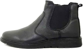OSVALDO PERICOLI Bottines Homme en Cuir Noir Charnière, Plante Confortable, Semelle Extractable - TADDEO, Noir, 44 EU
