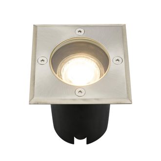 Telefunken Bodeneinbaustrahler Au&szlig;en IP67 Wasserdicht, geh&auml;rtetes Glas, GU10 Fassung, Bodenstrahler, Terrassenbeleuchtung, Bodenspot, Bodeneinbauleuchte, 10x10x1