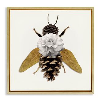 Stupell Industries Sasha Leinwandbild, Motiv Nature Constructed Bee, gerahmt, 45,7 x 45,7 cm, Schwarz