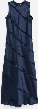 Arket Satinkleid Mit R&uuml;schen -Blau