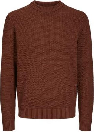 Jack & Jones Joreaton Knit Crew Neck BF Pull en Tricot pour Homme, Marron, M