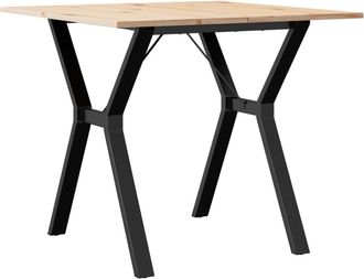 Generic Esstisch mit Naturholzplatte und Schwarzem Metallrahmen, Quadratischer K&uuml;chentisch Im Industriestil, Anwendbar f&uuml;r Kleine R&auml;ume, Fr&uuml;hst&uuml;cksecken und E