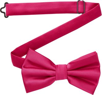 DonDon Fliege Herren handgefertigt Seiden-Look 12 x 6 cm Fliege Berry