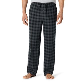 Amazon Essentials Herren Atmungsaktive Flanell-Pyjamahose (Erhältlich In Groß Und Schwer), Grau Schwarz Buffalokaros, XXL