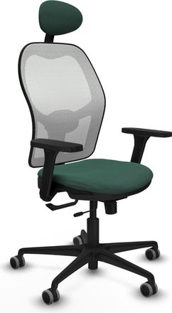 Piqueras y Crespo Ergonomischer Stuhl mit 3D-Armen, h&ouml;henverstellbare Lendenwirbelst&uuml;tze und festes Kopfteil, ausgestattet mit Syncro/Traslack und injiziertem Schaum. W