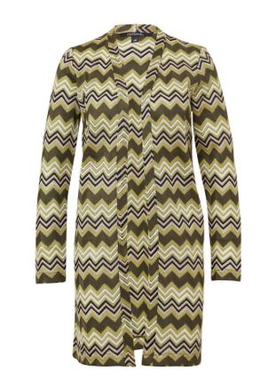 Comma Cardigan T-Shirt Long-Cardigan aus Zick-Zack-Ajour