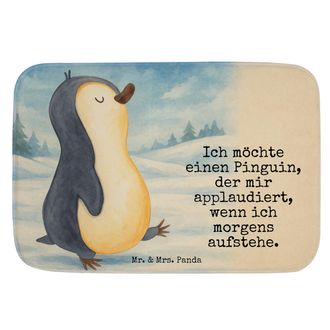 Mr. & Mrs. Panda Badezimmerteppich Pinguin marschieren Design - Geschenk, Familie, Pinguine, Unausgeschlafen, duschmatten, Aufstehen, Badezimmer Matte, duschmatte, Bad