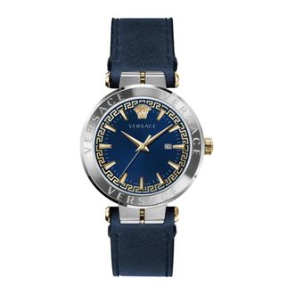 Versace Aion Lederarmbanduhr Blaues Zifferblatt - - Accessories - Herren - Mehrfarbig - ONE SIZE