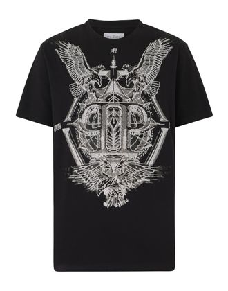 Philipp Plein Round Neck T-Shirt Eagles Stones