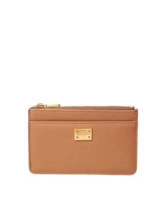 Dolce & Gabbana Portemonnaie - Caramel Color Plonge Leather Card Holder - Gr. unisize - in Braun - f&uuml;r Damen