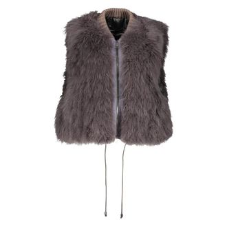 Fabiana Filippi Shearling Gilet mit geripptem Kragen - - Jackets - Damen - Braun - XS