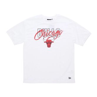 New Era Chicago Bulls Script Tee Wei&szlig;/Rot - - Tops - Herren - Wei&szlig; - L