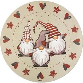 Excelsa Gnomo Tischsets, rund, 38 cm, 2 St&uuml;ck, Weihnachtsmotiv