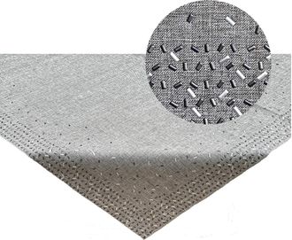 Heimtexland Hochwertige Tischwäsche Grau Silber Nieten Applikation Tischdecke Mitteldecke 85x85 cm Typ712