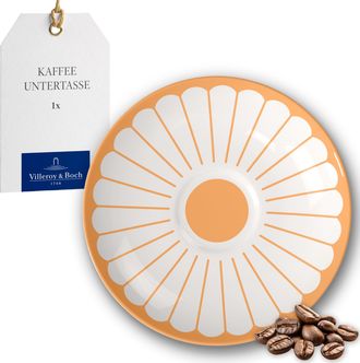 Villeroy & Boch Fleur soleil Kaffee-Untertasse gelb, Spülmaschinenfest, Mikrowellensicher, Untersetzer für Kaffee und Tee, Kleiner Servierteller, Unterteller Blumenmu