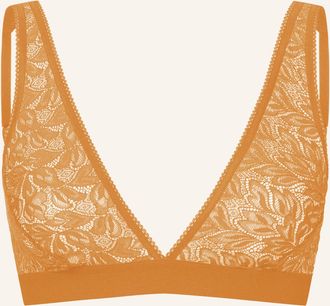 erlich textil Erlich Textil Iconic Lace B&uuml;gelloser Plunge Bh Gro&szlig;e Cups Mittlerer Halt Aus Spitze - Verstellbare Tr&auml;ger orange