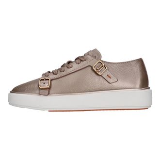 Santoni Hammered Leather Sneakers - - Shoes - Damen - Braun - 36 1/2 EU