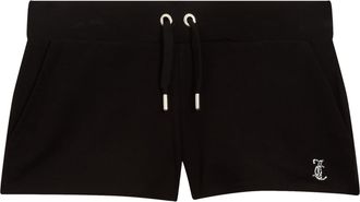 Juicy Couture Damen Jersey Booty Damenshorts Sommershorts mit Appliaktionen in versch. Farben Lässige Shorts, Black, XS