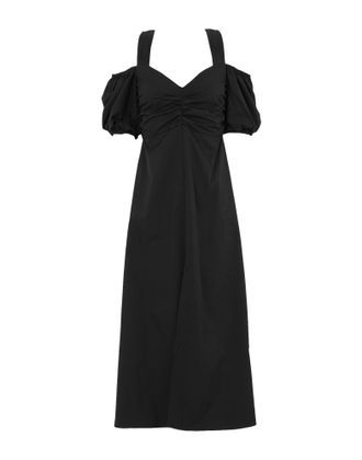 Topshop BLACK TAFFETA BARDOT MIDI DRESS