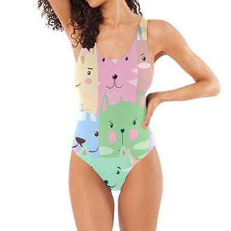BEUSS Chat Dr&ocirc;le De Chat Color&eacute; Maillot de Bain Femme One Pieces Bikini Monokini Sexy Slim pour La Plage Femmes Filles