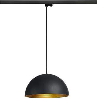 SLV FORCHINI 40 TRACK Pendelleuchte, &Oslash;40cm, E27, schwarz/gold, 3-Phasen-Schienensystem, ohne Leuchtmittel, Stahl Korpus - ideal f&uuml;r Esszimmer, K&uuml;che, Gast