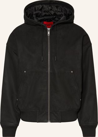 HUGO BOSS Hugo Lederjacke Loodie schwarz