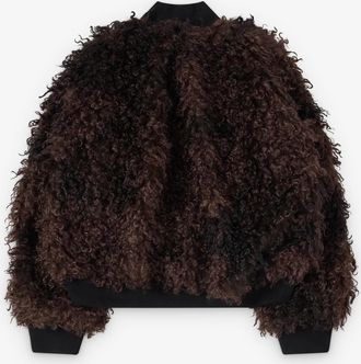 sacai Curly Faux Fur Jacket - Brown