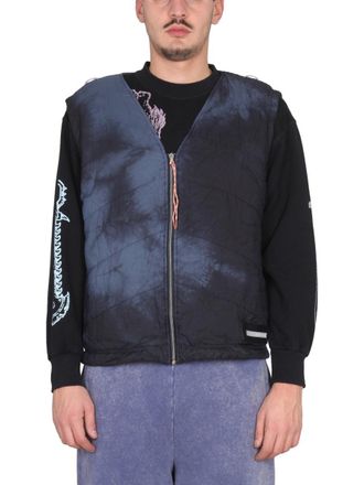 Aries V-Neck Polyamide Vest - Blue
