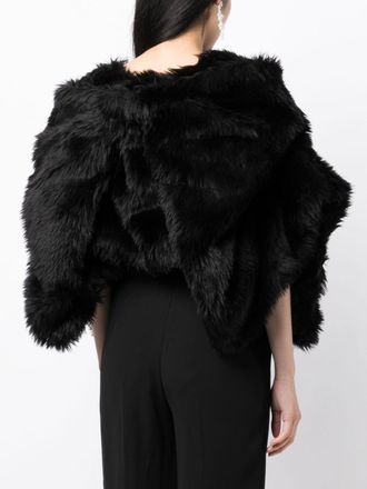 Comme Des Gar&ccedil;ons Faux-Fur Cropped Jacket - Black