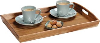 KESPER 28030 Servierablett mit 2 Griffen, Akazienholz/Frühstückstablett/Tablett